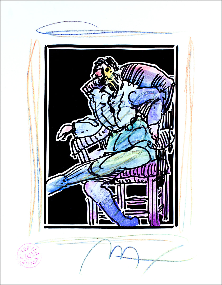 Seated Figure (B&W Series) #100 – Peter Max Store Seated Figure (B&W Series) #100 – Peter Max Store